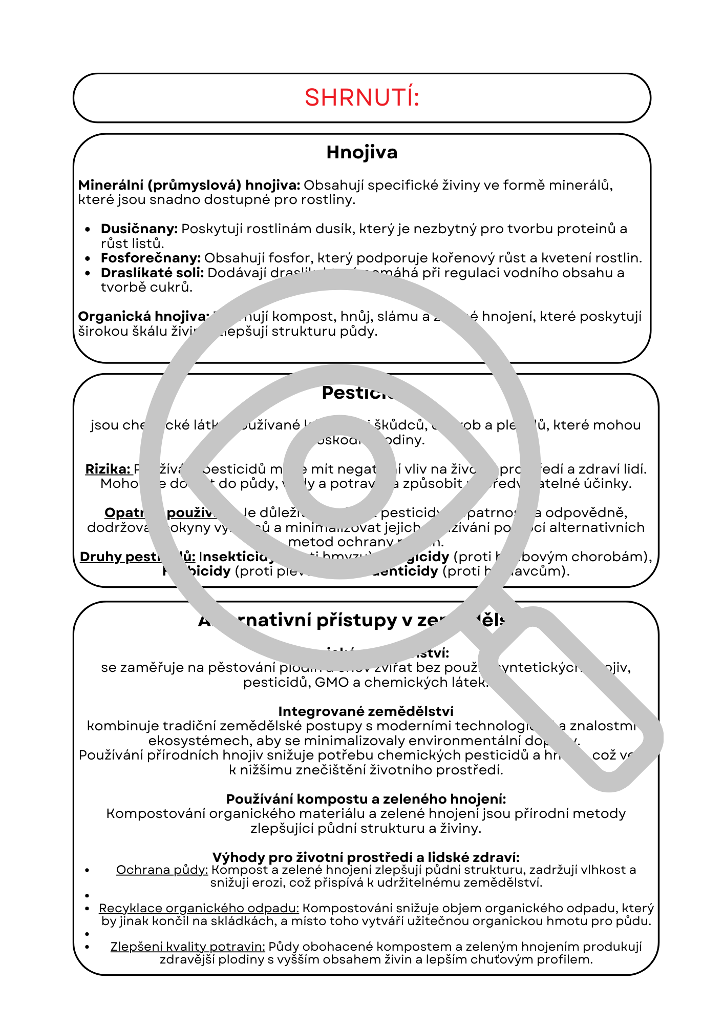 CHEMIE a zemědělství - Pracovní listy s řešením - Chemie | UčiteléUčitelům.cz